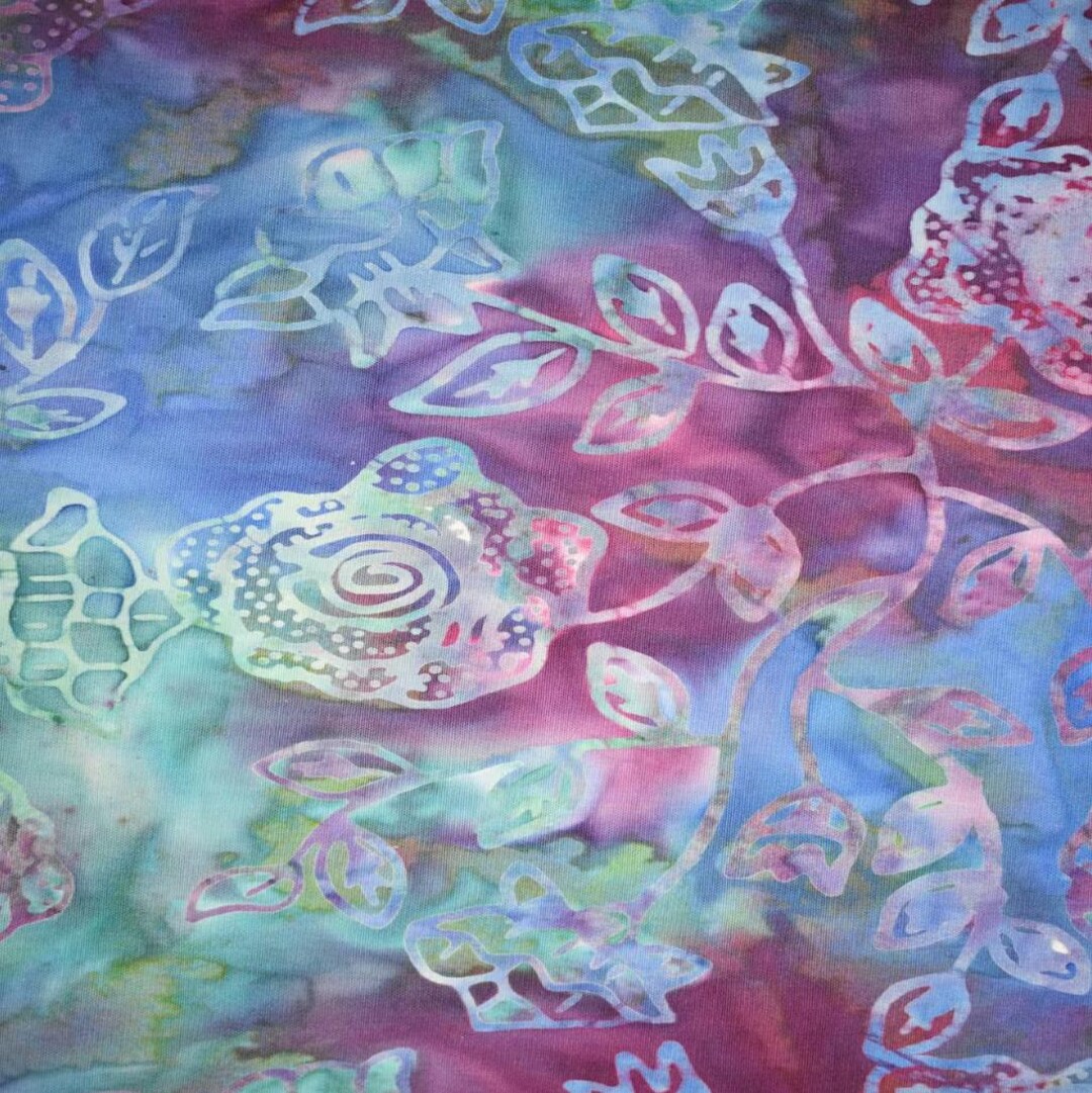 Batik Rose Fabric, 100% Cotton, Fabric by the Yard, Choose Your Cut ...