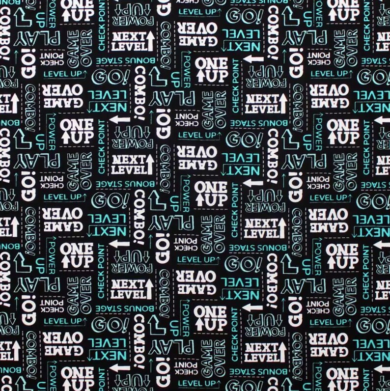 Gamer Fabric, Video Game Fabric, 100% Cotton, Fabric by the Yard ...