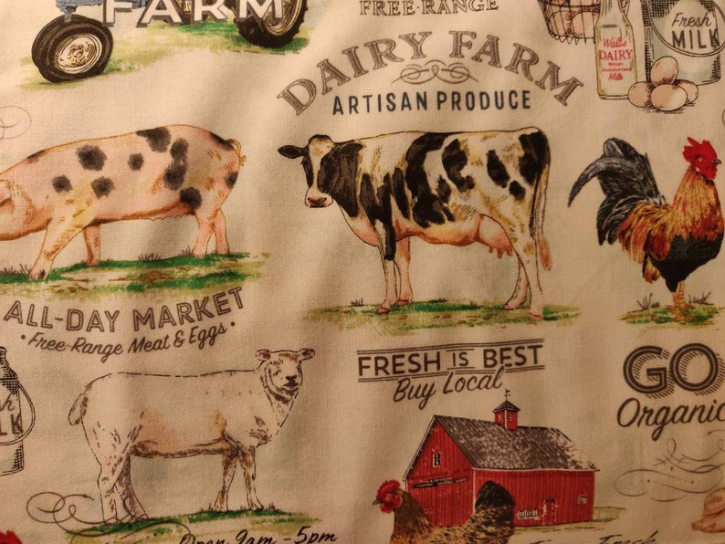 Farm Animal Fabric 100% Cotton Fabric Fabric by the Yard - Etsy
