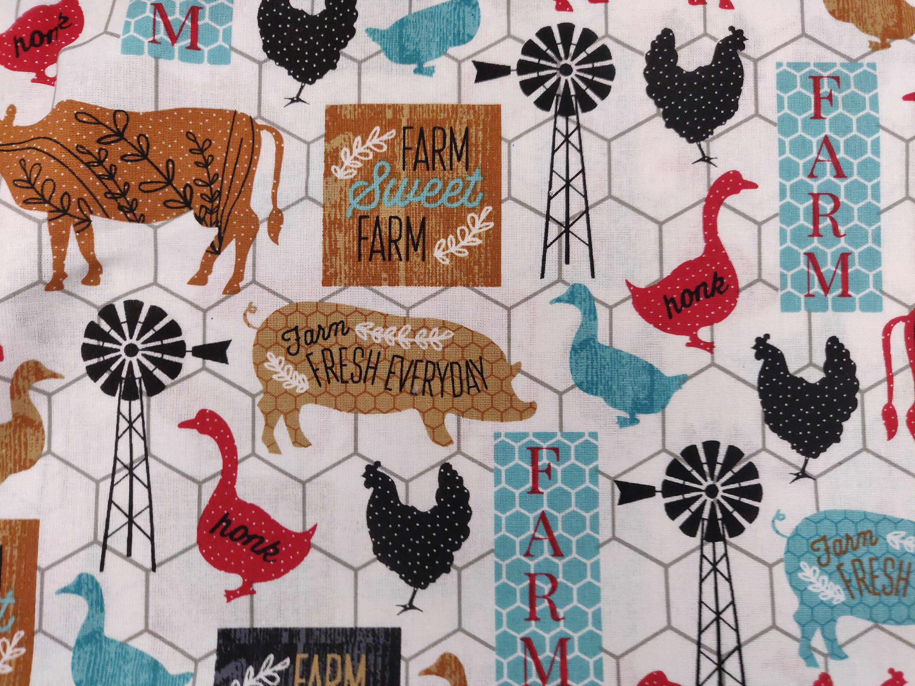 Farm Animal Fabric, 100% Cotton Fabric, Fabric by the Yard - Etsy