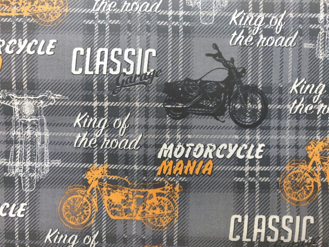 Motorcycle Fabric, 100% Cotton, Fabric by the Yard, Choose Your Cut - Etsy