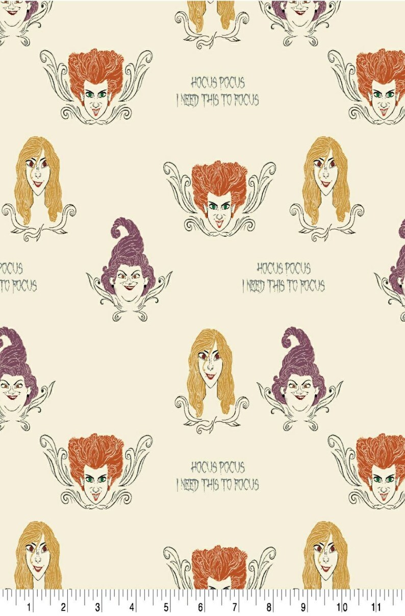 Hocus Pocus Fabric Witches Fabric 100% Cotton Fabric by the - Etsy