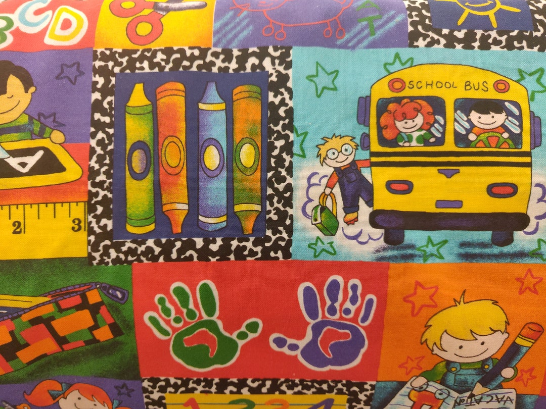 School Fabric, 100% Cotton, Fabric by the Yard, Choose Your Cut - Etsy