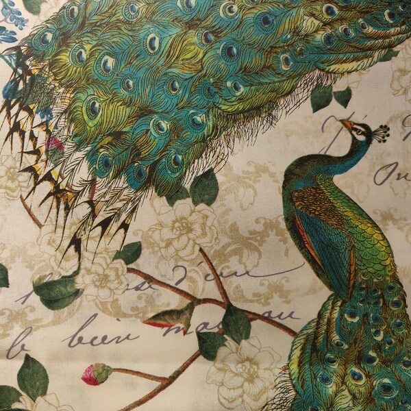 Peacock Fabric - Etsy