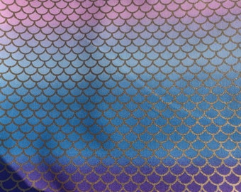 Mermaid Scale Fabric Blue Mermaid Scales by Friztin Modern Mermaid ...