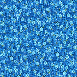 Blue Tiny Flowers Fabric, 100% Cotton, Fabric by the Yard - Etsy