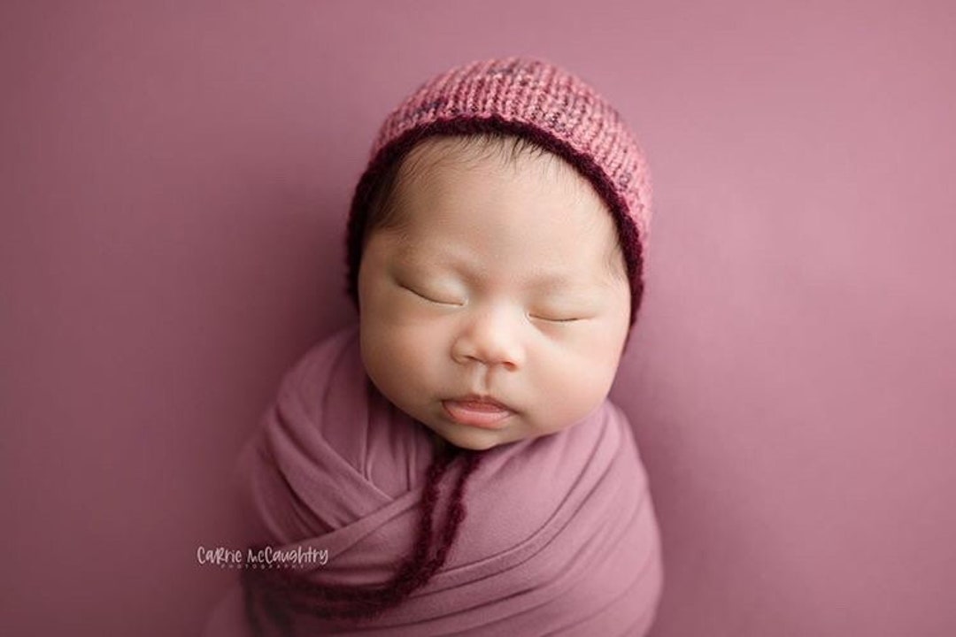 Baby Maroon Bonnet ,berry Pink Newborn Bonnet ,dusty Pink Maroon ...