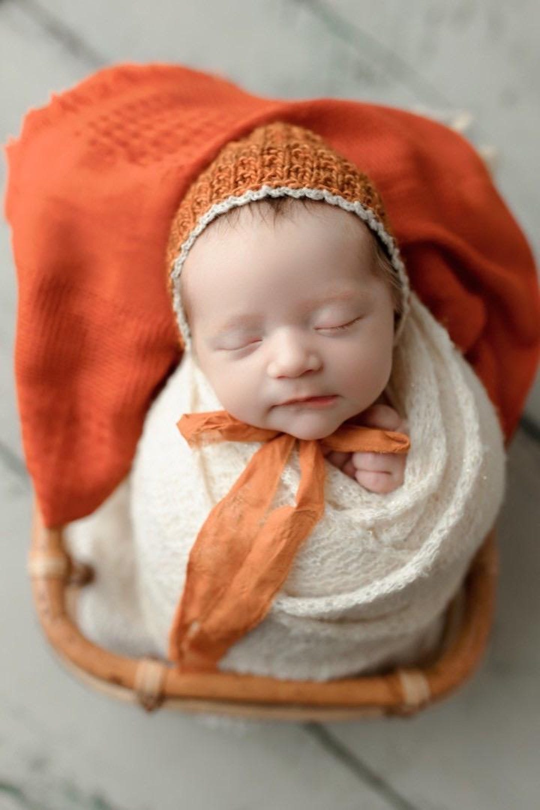 Burnt Orange Bonnet , Fall Bonnet , Newborn Orange Bonnet , Fall Baby ...