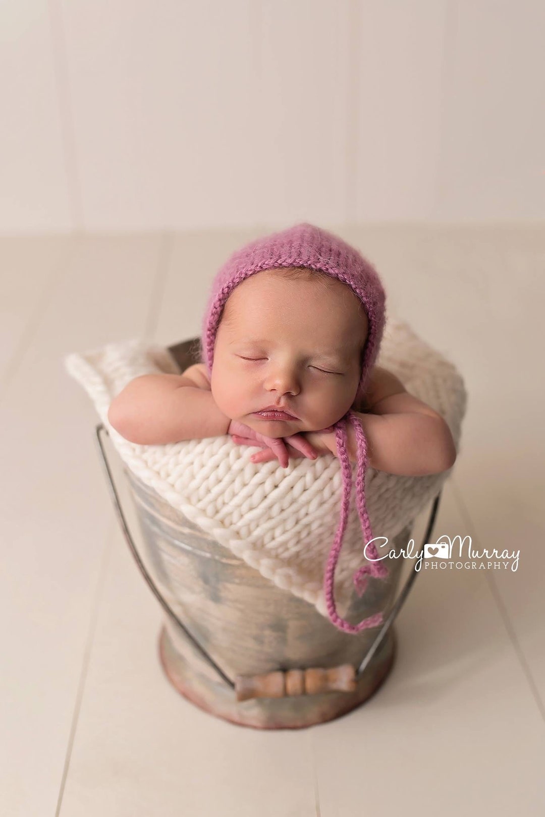 Mauve Dusty Pink Baby Bonnet maroon Newborn Bonnet Baby Girl - Etsy