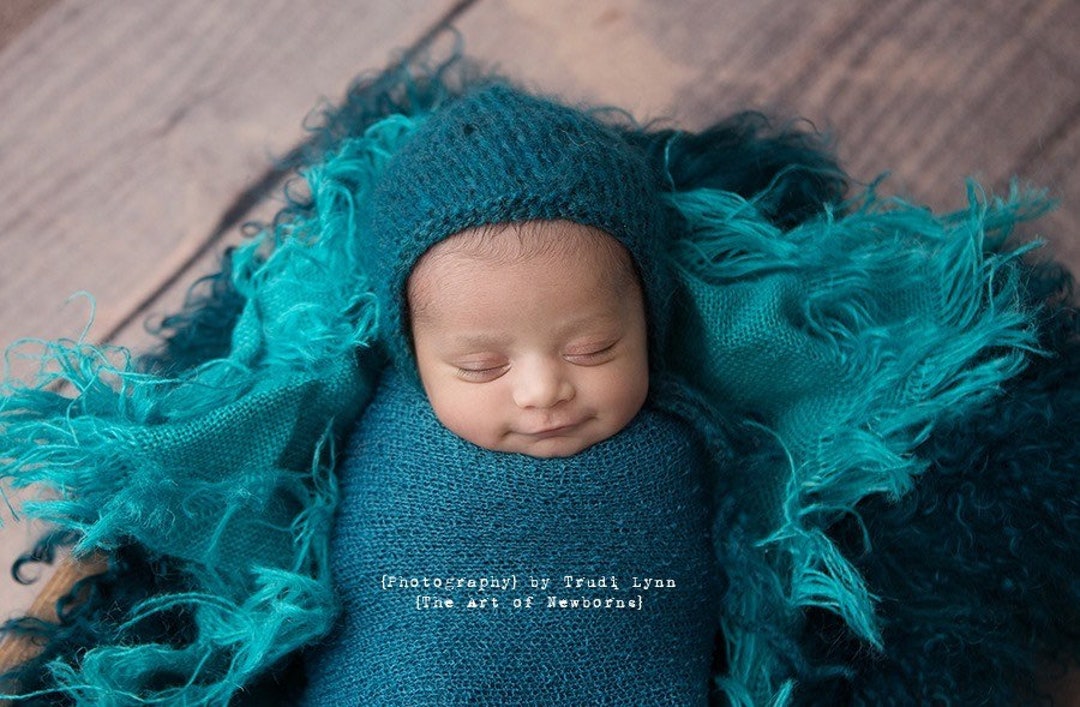 Peacock Color Bonnet ,teal Newborn Bonnet ,baby Bonnet Teal Bonnet ...