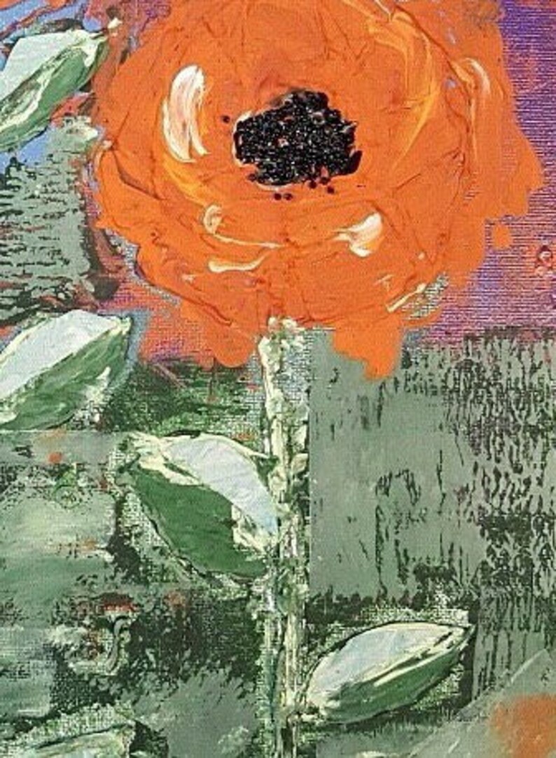 Poppies Painting, Poppy Mixed Media Art, Original Poppy Painting ...