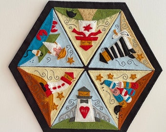 Penny Rug PDF Pattern for Sewing Circles, Wool Felt Applique, Hand ...