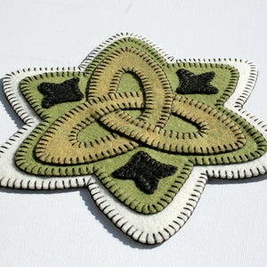 Applique Kit, Triquetra Celtic Knot Pattern, Wool Felt, Blanket Stitch ...