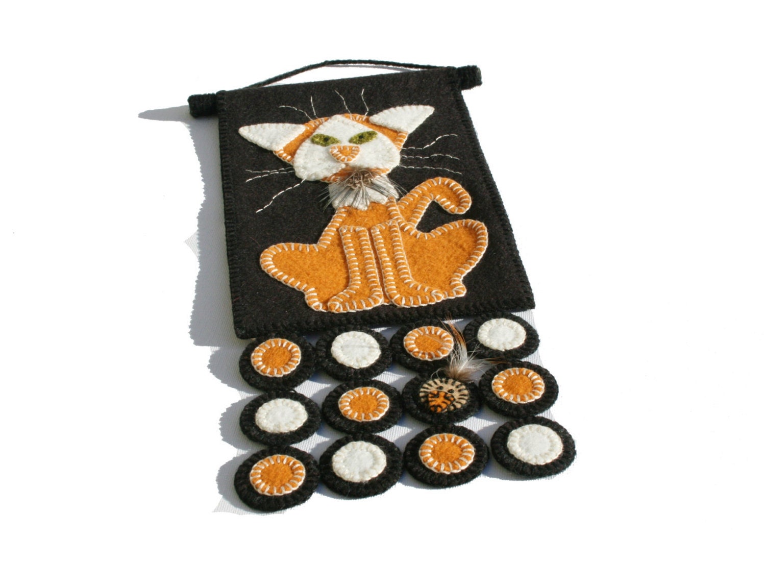 Cat Wool Applique Craft Kit Wall or Door Hanging Blanket | Etsy