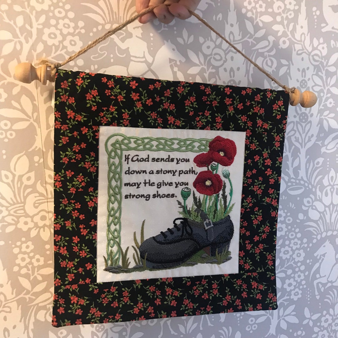 Irish Proverb for a Wee Home, Machine Embroidered, Remembrance Day ...