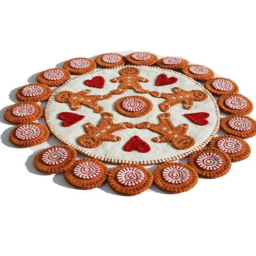 Christmas Applique Pattern PDF Candle Mat Hand Embroidery - Etsy