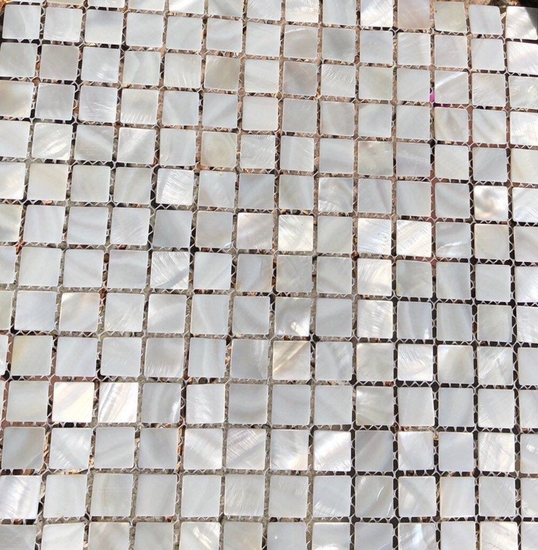 Pure White, Mother of Pearl, Shell, Tile, Mosaic, Backsplash, Bathroom ...