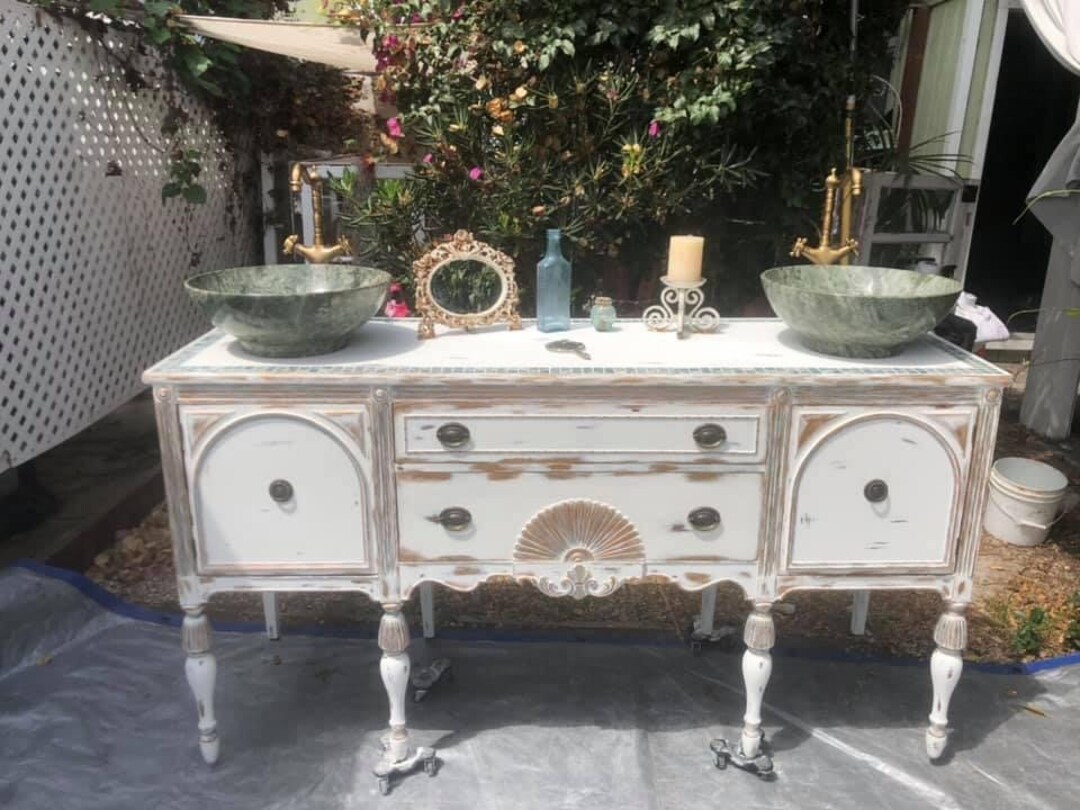 SOLD, Out of Stock, Bathroom, Vanity, Double Sink, Vessels, Mother of ...