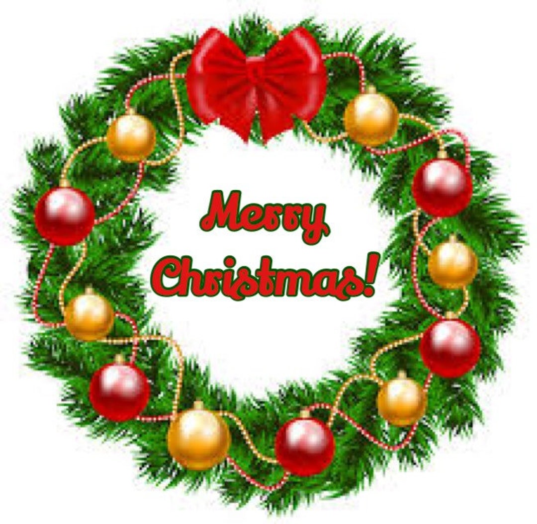 Merry Christmas Edible Cake Topper Santa Christmas Tree Wreath - Etsy