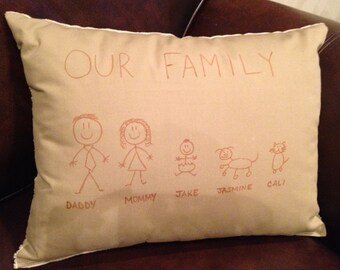 Stick Figure Pillow - Etsy