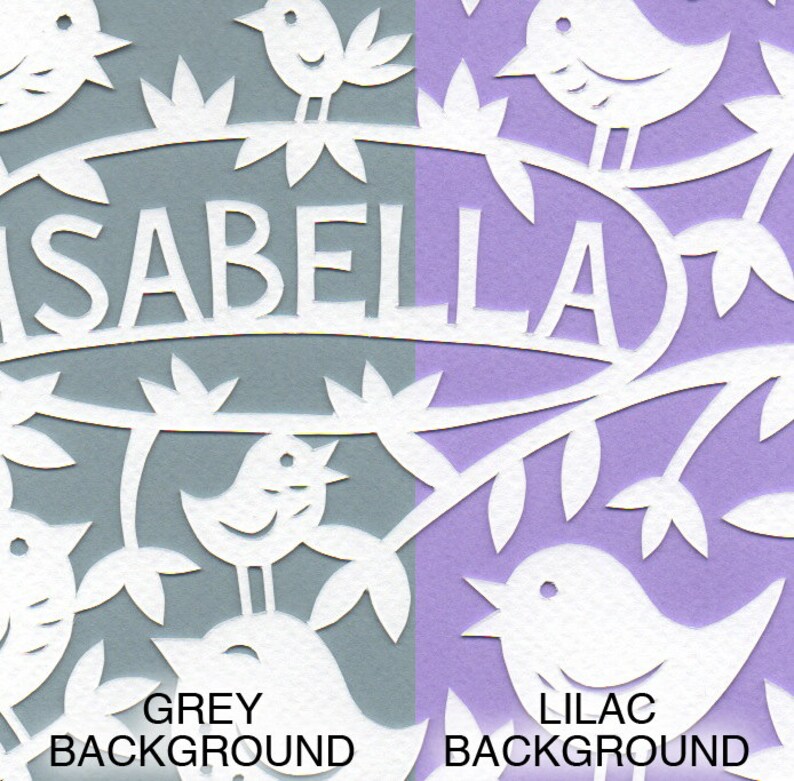 Papercut Baby Name Art Woodland Bunny Custom Handcut - Etsy