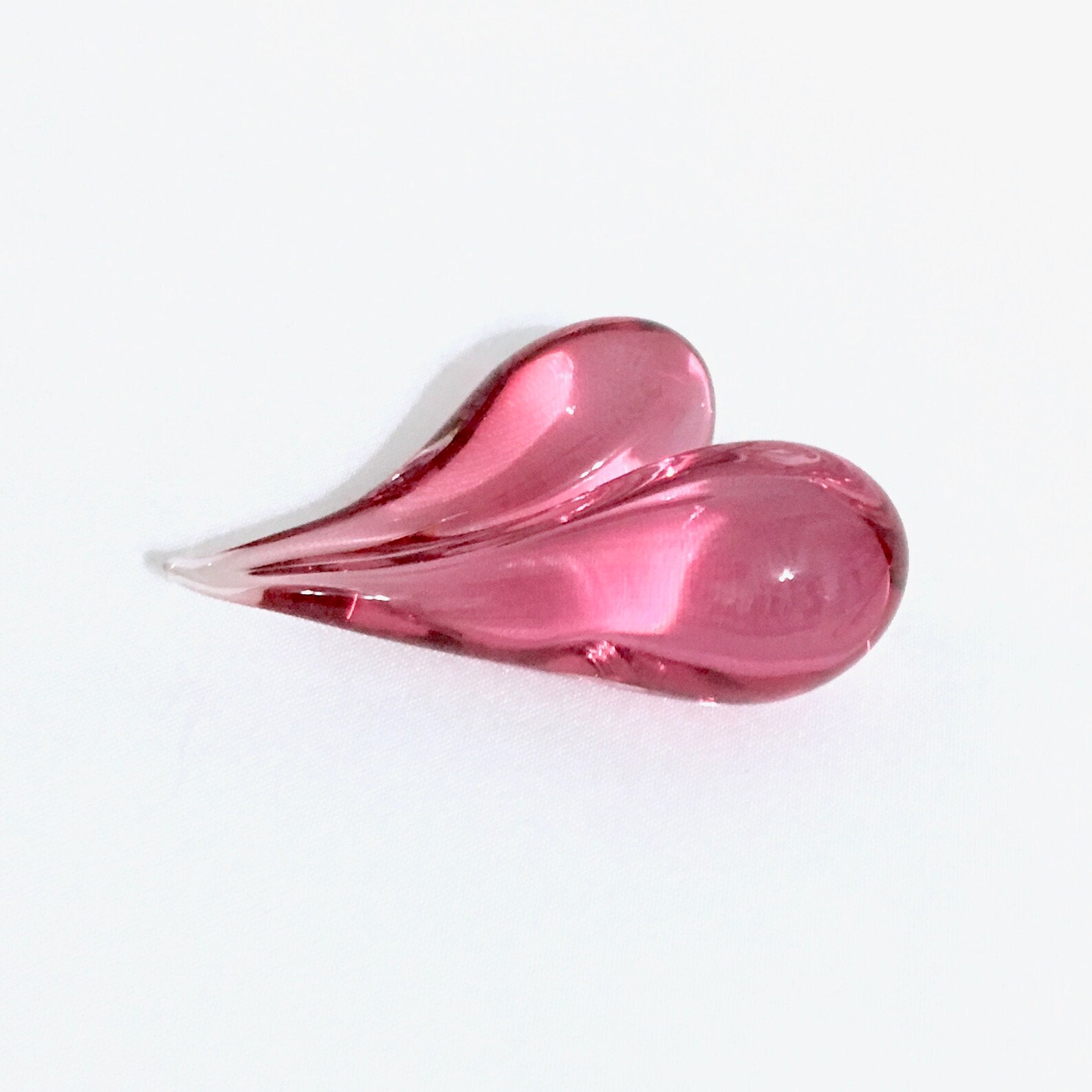 Heart Paperweight / Glass Paperweight / Pink Glass / Hand Blown Glass ...