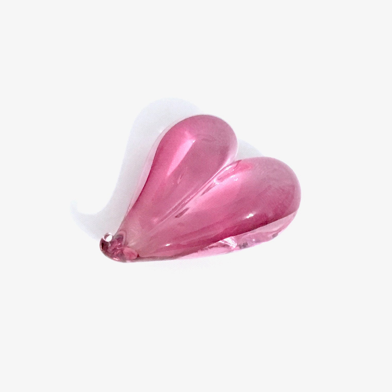 Heart Paperweight / Glass Paperweight / Pink Glass / Hand Blown Glass ...