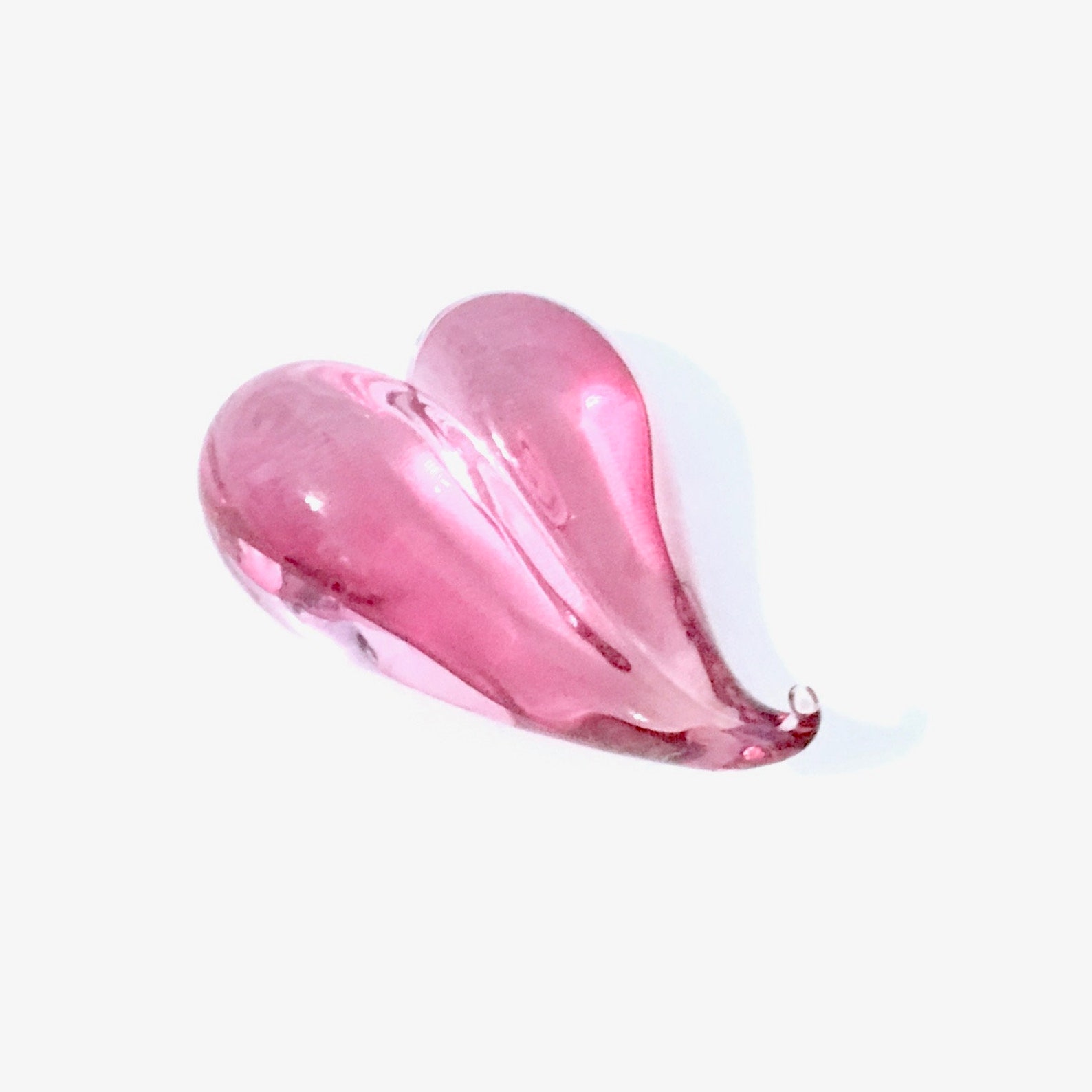 Heart Paperweight / Glass Paperweight / Pink Glass / Hand Blown Glass ...
