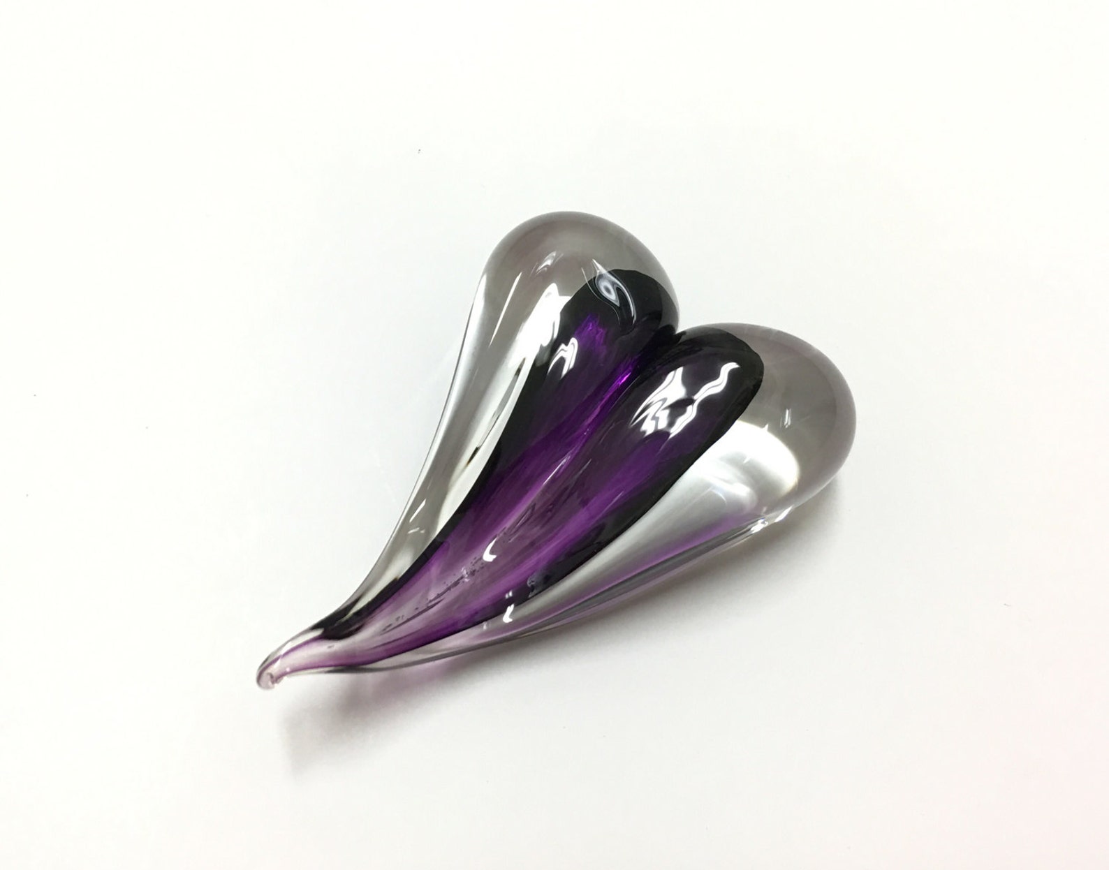 Purple Heart Glass Paperweight - Etsy
