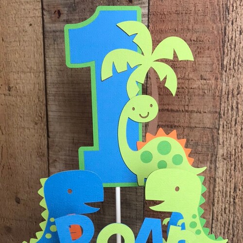 ROAR Cake Topper Birthday Party Dinosaur Birthday First - Etsy
