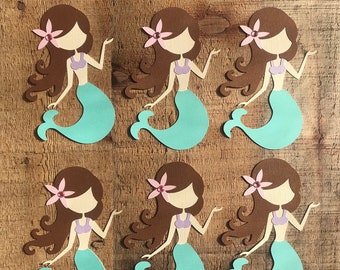 Mermaid Die Cuts Glitter Gold Mermaid Cut Out Under the Sea - Etsy