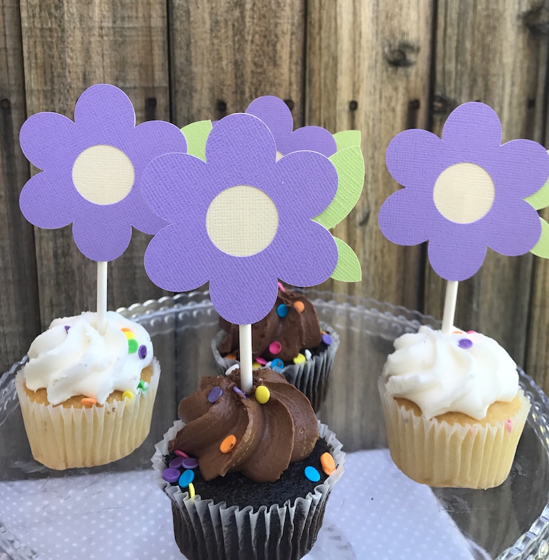 Flower Cupcake Toppers | Etsy