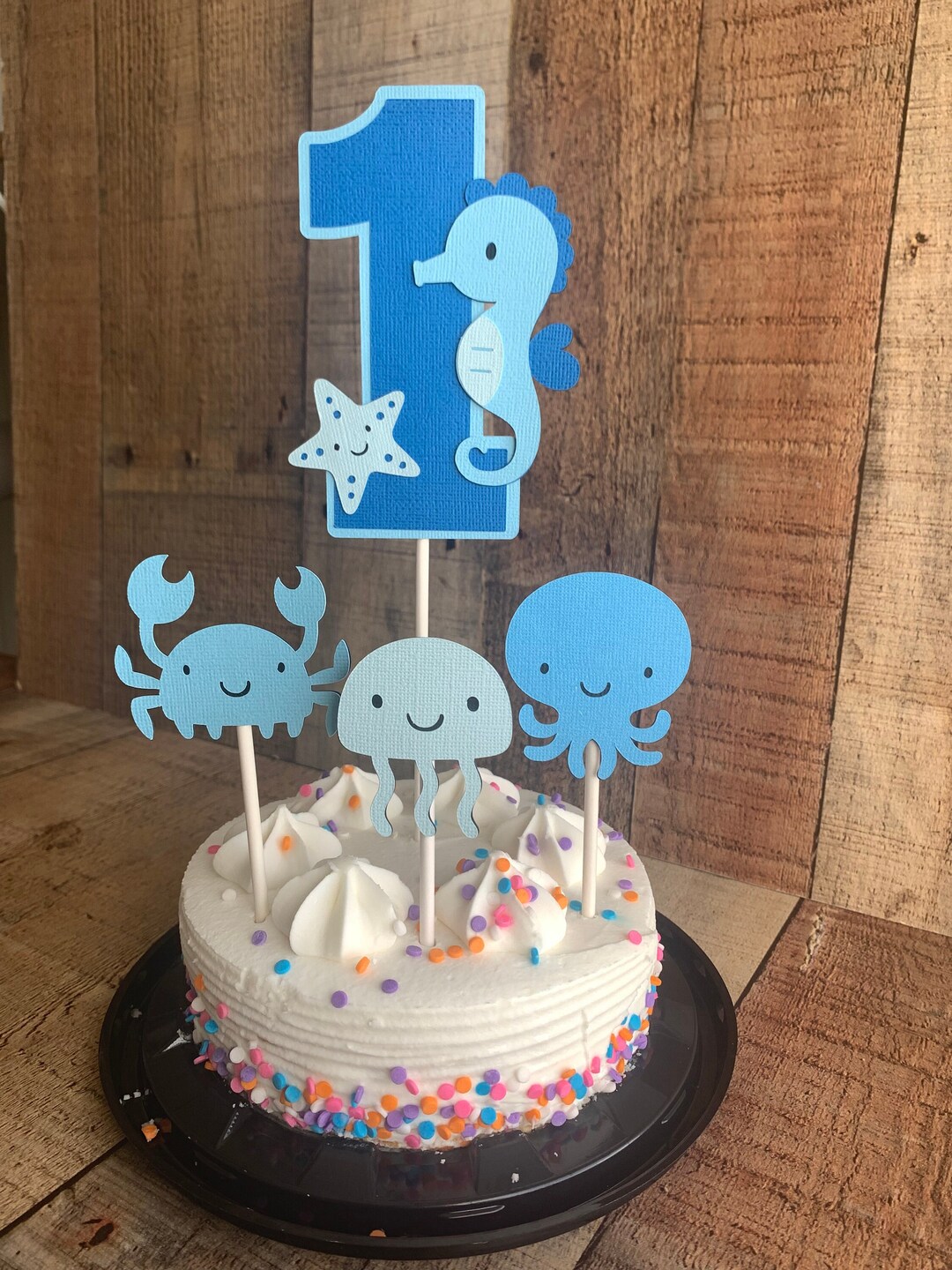 Blue Under the Sea Cake Topper - Etsy