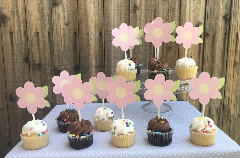 Flower Cupcake Toppers | Etsy