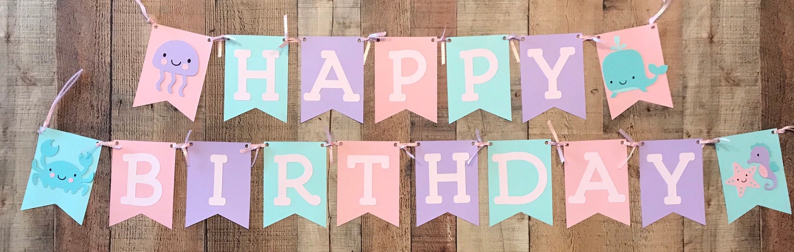Pastel Under the Sea Birthday Banner | Etsy
