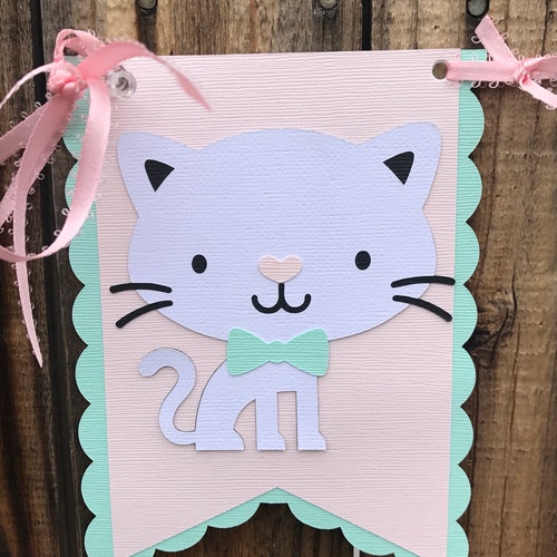 Custom Cat Banner Kitty Themed Party Decorations Cat Themed - Etsy