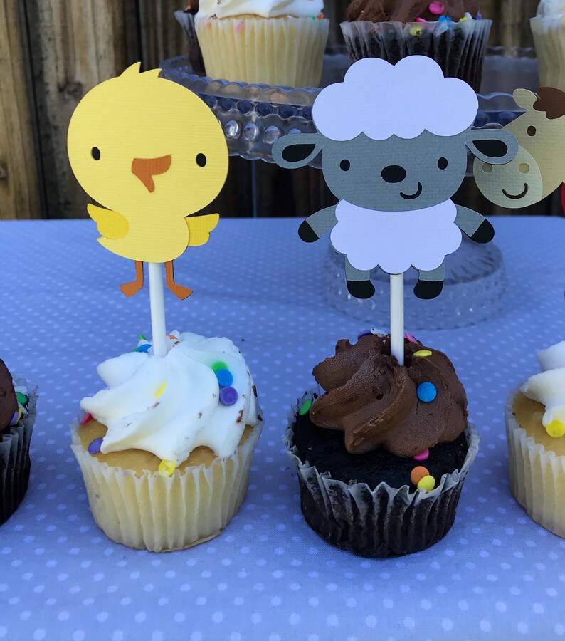 Farm Animals Cupcake Toppers | Etsy