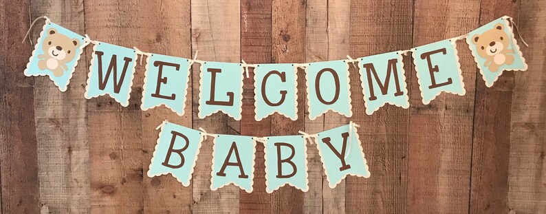Teddy Bear Welcome Baby Banner - Etsy