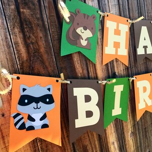 Woodland Animals Birthday Banner - Etsy