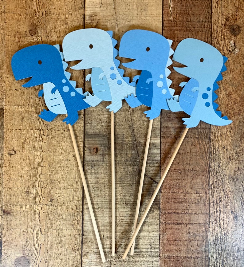 Dinosaur Centerpieces- Shades of Blue - Etsy