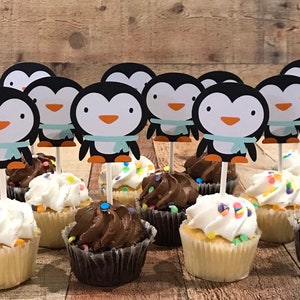 Penguin Cupcake Toppers - Etsy