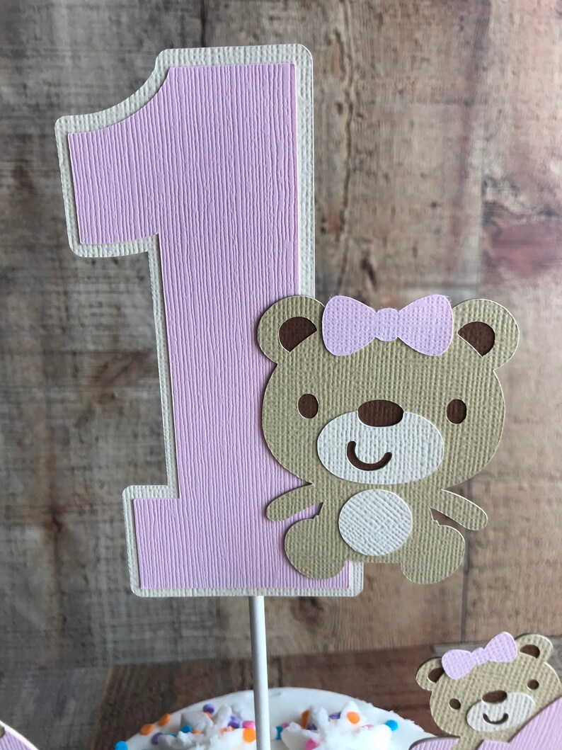 Teddy Bear Birthday Cake Topper | Etsy