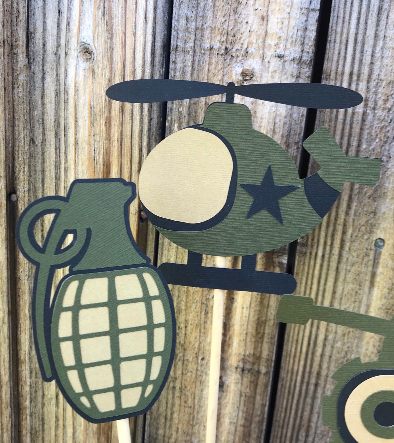 Army Tank, Grenade & Helicopter Centerpiece Set - Etsy