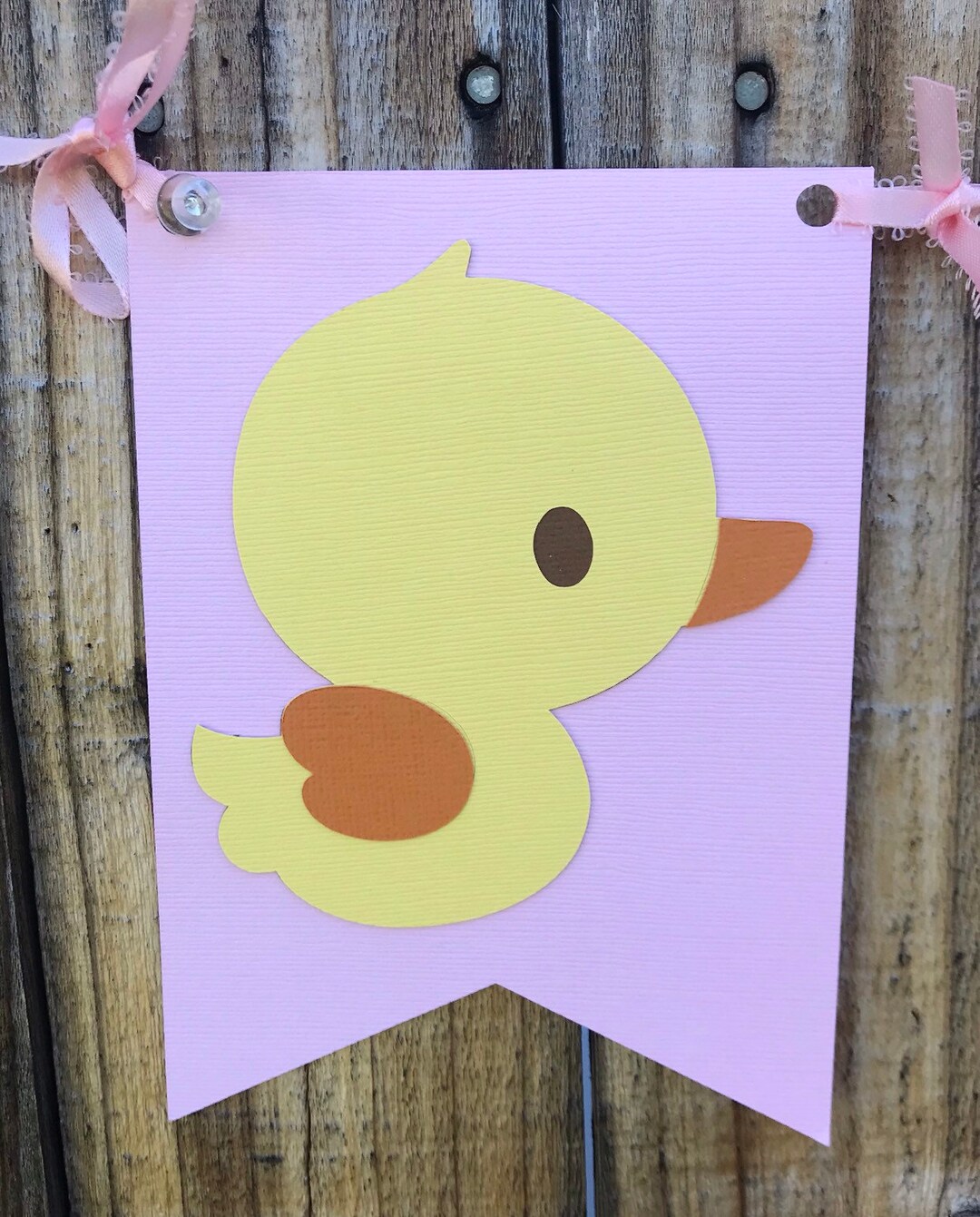 Rubber Ducky Pink Happy Birthday Banner - Etsy