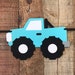 Turquoise and Lime Monster Truck Pennant Banner - Etsy