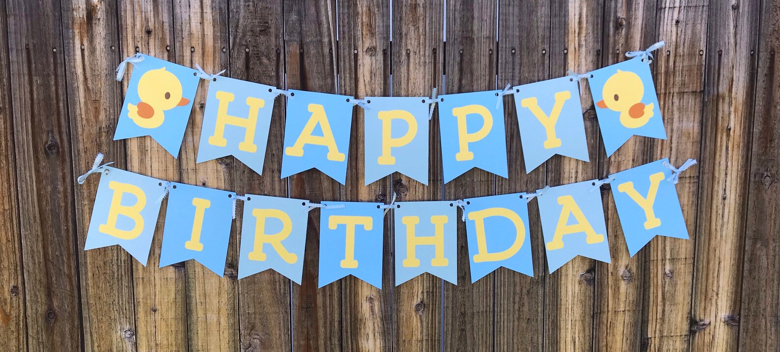 Rubber Ducky Blue Happy Birthday Banner | Etsy