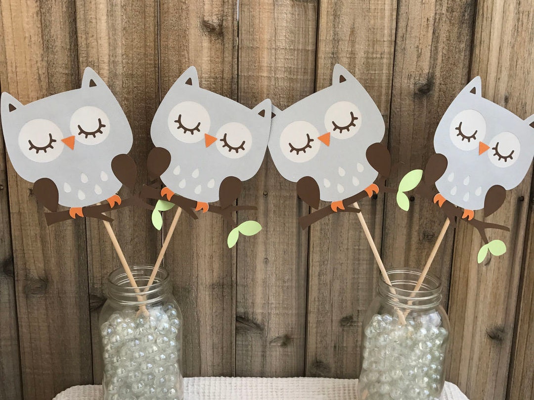 Gray Owl Centerpieces Set of 4 - Etsy