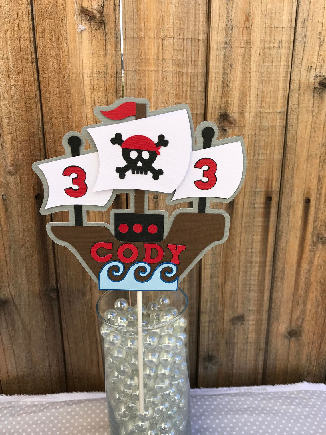 Pirate Ship Cake Topper - Etsy