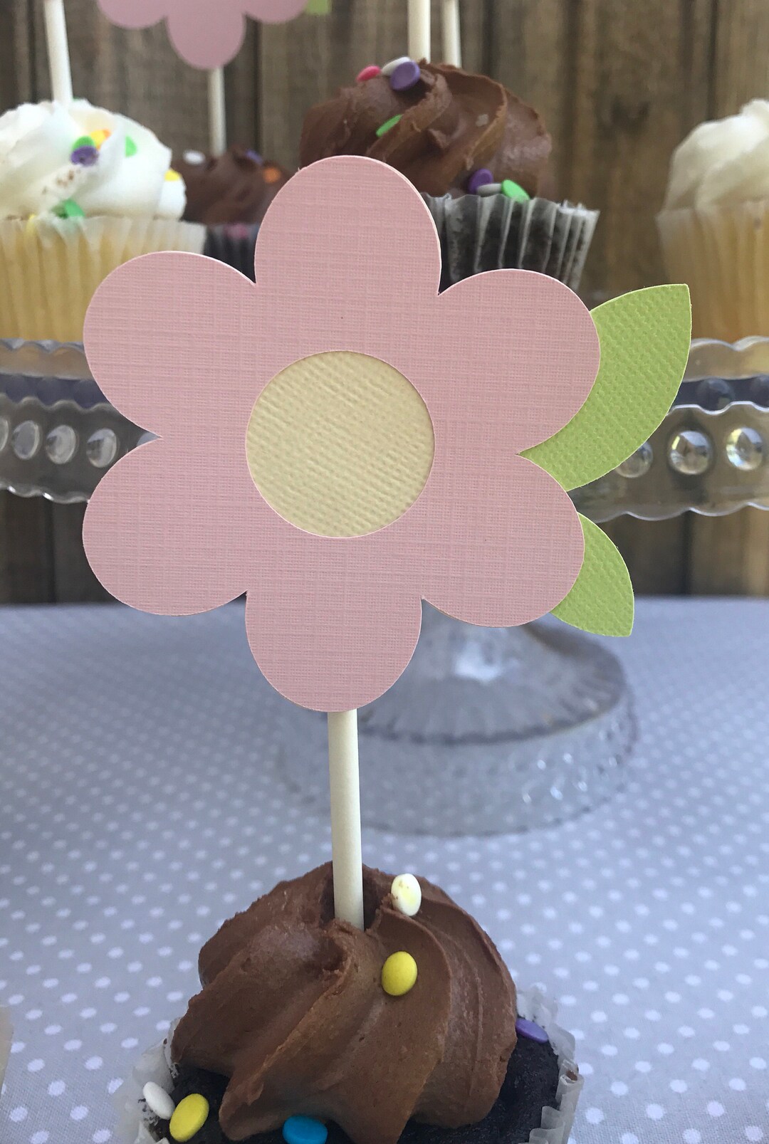 Flower Cupcake Toppers - Etsy