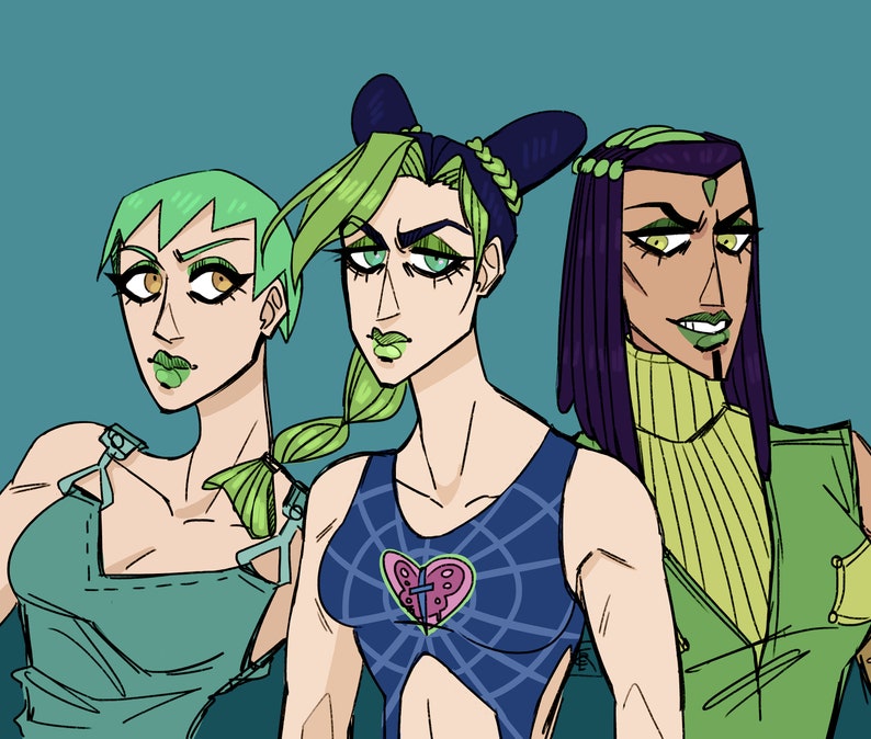 Jolyne Foo Fighters And Ermes Fanart Print Jojos Etsy